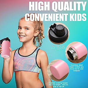 6 Pcs 14 oz Kids Water Bottle Insulated Stainless Steel Toddler Flask with Leak Proof Lid Double Walled Kids Water Cup for Kids, Toddlers, Girls, Boys School Travel Sports Camping (Bright Color)