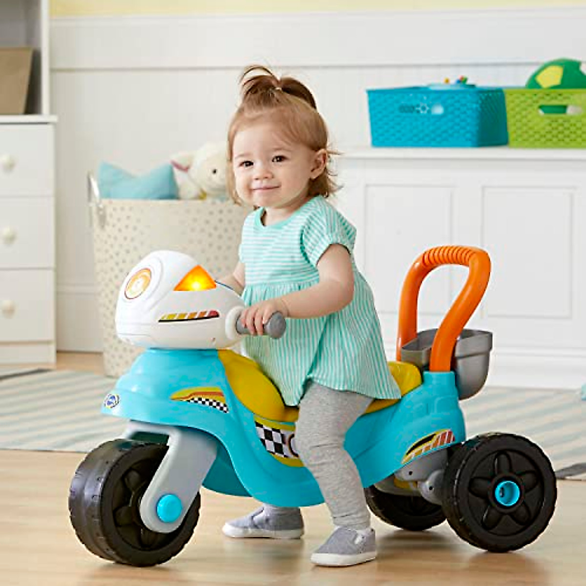VTech 3-in-1 Step and Roll Motorbike (Frustration Free Packaging), Teal, Large