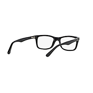 Ray-Ban RX5228 Square Prescription Eyeglass Frames, Black/Demo Lens, 55 mm