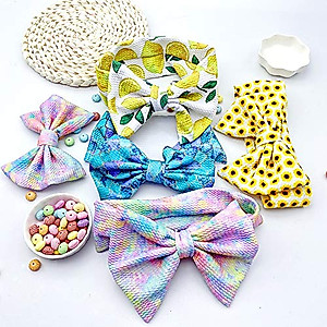 David accessories 7Pcs Mixed Style Bullet Liverpool Textured Fabric Set 4 Way Stretch Spandex Knitting Fabric by Half Yard for Head Wrap Hair Bows Making (Set)