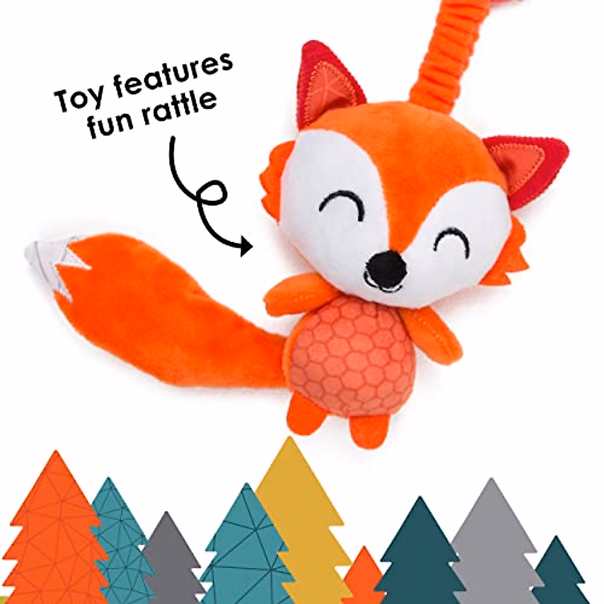 Diono Baby Fox Character Car Seat Straps & Toy, Shoulder Pads for Baby, Infant, Toddler, 2 Pack Soft Seat Belt Cushion and Stroller Harness Covers Helps Prevent Strap Irritation