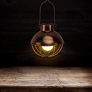 Happyyami 1pc Solar Tungsten Lamp Light for Outdoor Atmosphere Garden Lantern Tree-Mounted Solar Light Hanging Solar Lanterns Waterproof Bulb Lantern Patio Decor Lawn Portable Iron