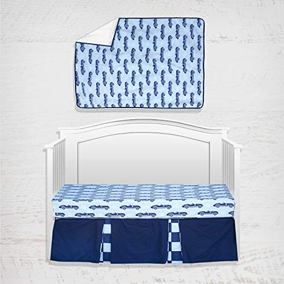 Pam Grace Creations Baby Nursery Crib Bedding Sets for Boys, Soft Quality Material with Vibrant Colors for a Dream Room, Cars, 2 lbs, 3 Pieces