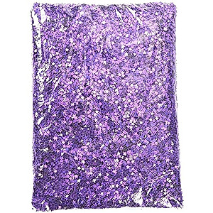 Star Confetti - Metallic Glitter Foil Confetti Star Sequins - Ideal for Balloons, Tables, Art Crafts, Wedding Festival Decor, Bachelorette Party Supplies, DIY Decorations - Purple, 0.1 Inches, 7-Ounce