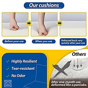 AAAAAcessories Outdoor Deep Seat Cushions for Patio Furniture, Water-Resistant Replacement Patio Chair Cushions, 24 x 24 x 5 inch, Navy Blue