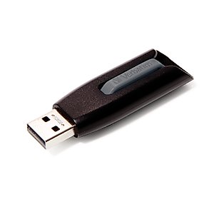 Verbatim 128GB USB 3.0 Store 'n' Go V3 Flash Drive - Cap-Less & PC / Mac Compatible - Gray