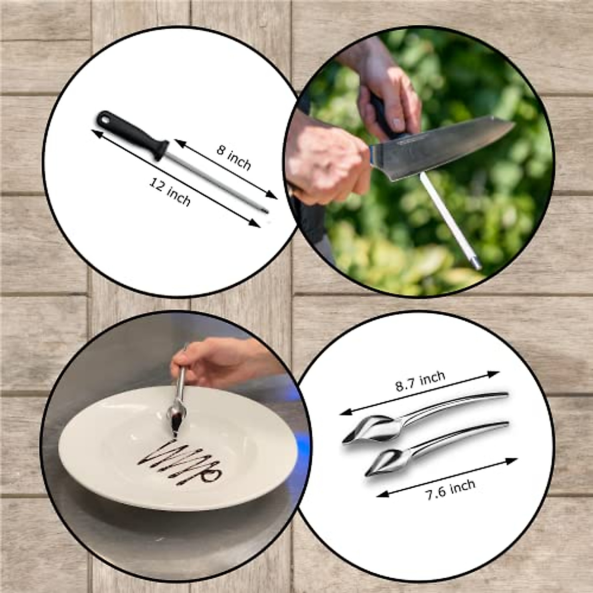 Knife Bag Canvas Chef Knife Roll Case -16 Pocket Knife & Kitchen Utensils Holder + Honing Steel Rod + Precision Drawing Spoons - Portable Storage for Travel Camping Culinary Student - Shoulder Strap