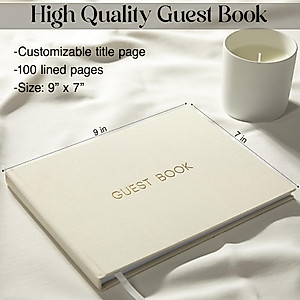 Under Sunshine Wedding Guest Book, Classic and Timeless Sign in Guest Book for Baby Shower, Bridal Shower, Wedding Reception - 100 Lined Pages- A Must Have for Your Special Event