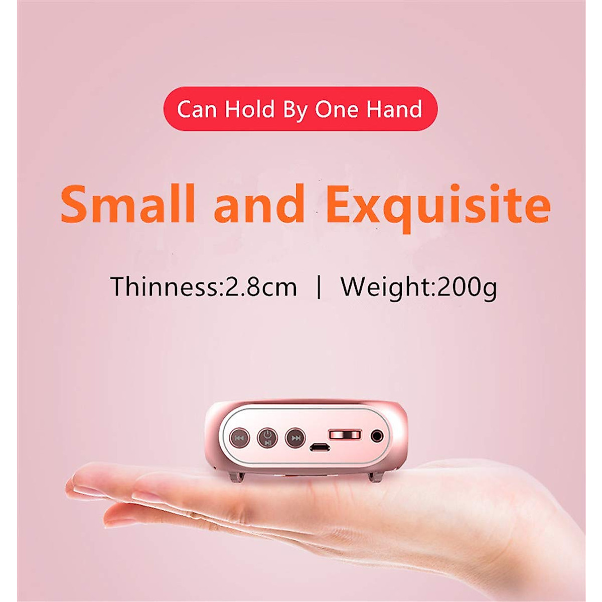 Portable Voice Amplifier with Wired Microphone Headset Rechargeable PA System Speaker Personal Microphone Speech Amplifier Power Amplifiers Loudspeaker for Teachers/Metting/Tour Guide (Rose Gold)