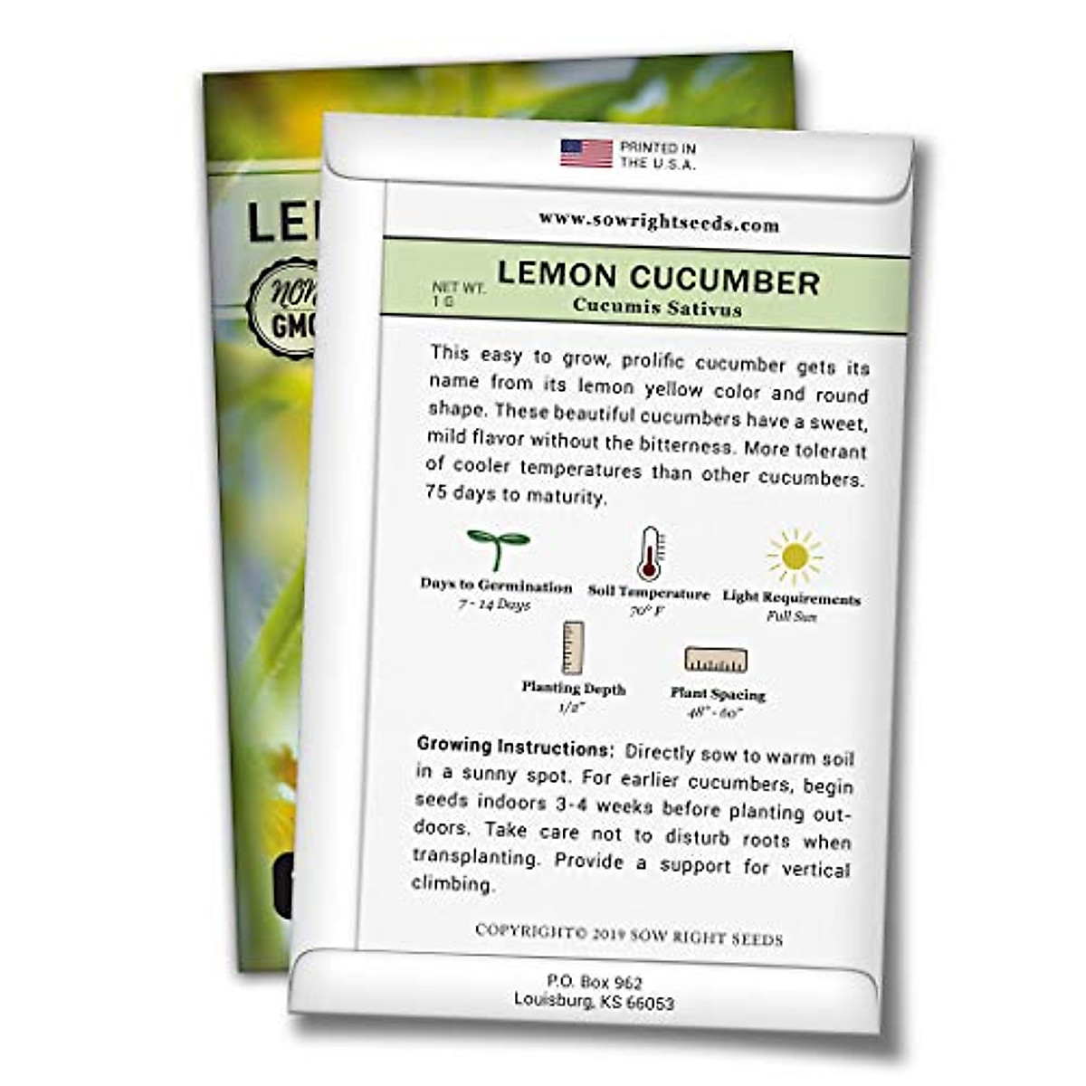 Sow Right Seeds - Lemon Cucumber Seeds for Planting - Non-GMO Heirloom Seeds with Instructions to Plant and Grow a Home Vegetable Garden, Great Gardening Gift (1)