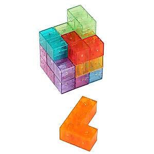 Magnetic Building Blocks 3D Magic Puzzle Cube, with 100 Challenge Cards, STEM Learning Education Toy Train Spatial Imagination for Kid Aged 6 and Above