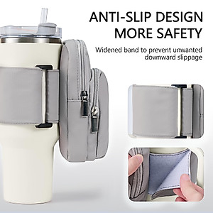 SUITMAT Water Bottle Pouch for Stanley Quencher H2.0 FlowState Tumbler, Large Pouch Bag for Stanley Cup Accessories, Cup Backpack with Multiple Pockets for Phone, Cards, Keys (Bag Only)