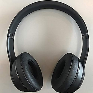 Solo 3 Earpad Replacement Solo 2 Ear Pads Cushion Accessories Compatible with Beats by Dre Solo3/Solo2 Wireless A1796/B0534 Headphones, Made of Protein Leather Memory Foam (Black)