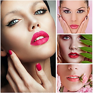 BKPPLZP 6PCS Matte Liquid Lipstick Sets,Nude Lip Stain,Lasting Waterproof Matte Lipstick Set,Non-Stick Cup,Fade-Free Lip Gloss Set ,Ladides Long wear Lip Makeup Lipstick Set（SetB