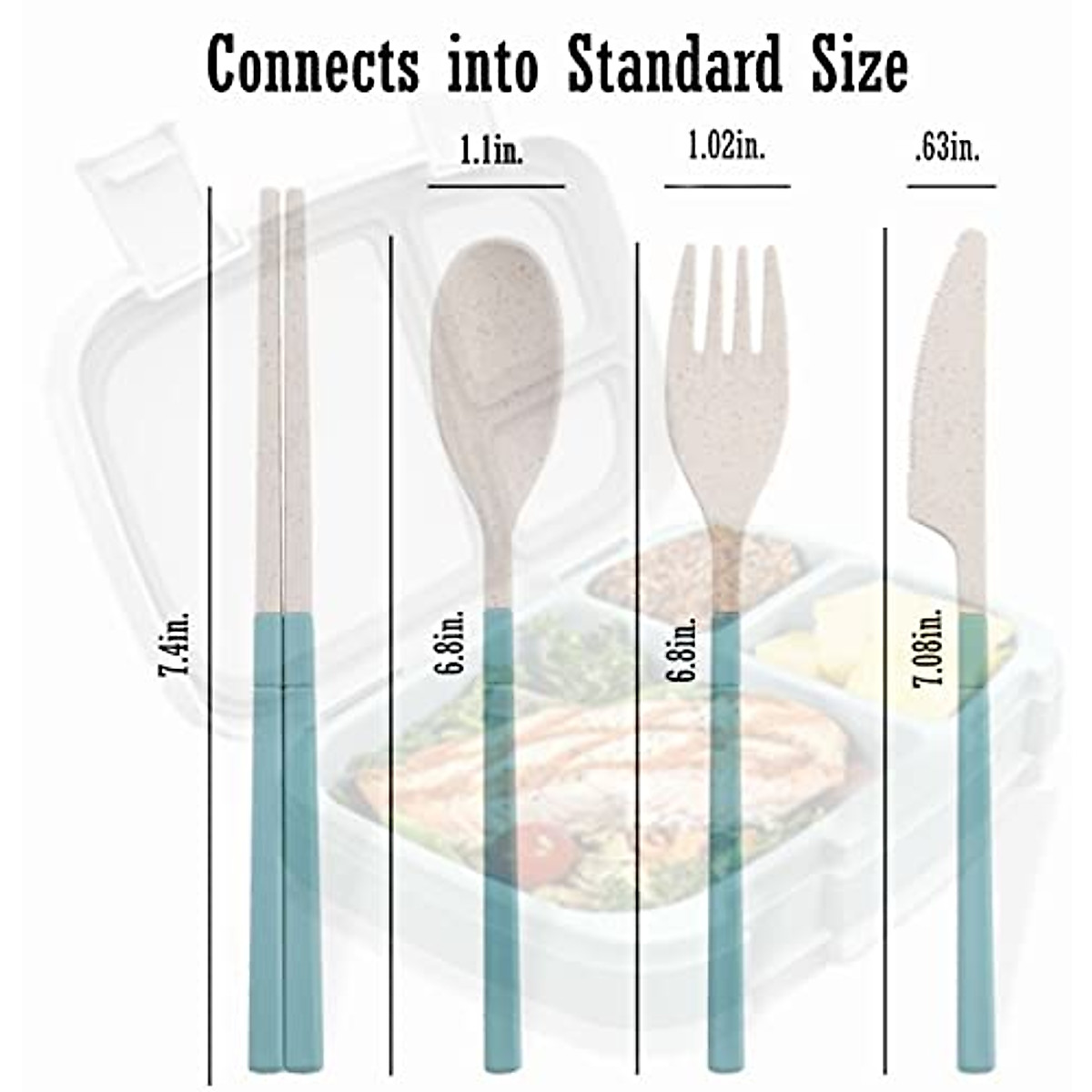 4pcs Portable Cutlery Set with Case - Reusable and Compact - Travel Cutlery Set - Chopsticks - School Lunch Box - Bento Box Accessories - Purse Accessories Women [1 case] (Pink)
