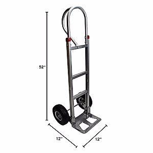 US Cargo Control Aluminum Hand Truck with Vertical Loop Hand & Pneumatic Wheels