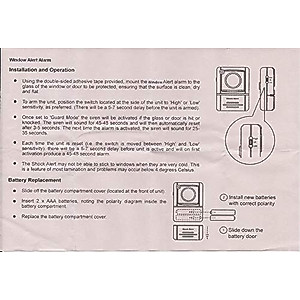 120dB Window or Door Alarm Vibration Security Emergency Burglar Wireless Shock Detection, Home Security, Safety, Apartment, Condo, Dorm, House, Easy, Adhesive, Warning, Battery Operated, Loudest