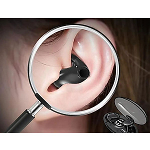 Invisible Sleep Wireless Earphone Ipx5 Waterproof Sense-Free Double Noise Cancelling Bluetooth Headphones, 2023 New Wear Bluetooth 5.3 Touch Control Waterproof Sport Running Earring Earphone (Black)