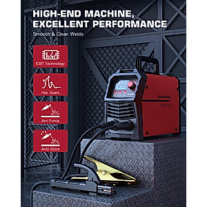 ARCCAPTAIN Stick Welder, [Large LED Display] 200A ARC/Lift TIG Welding Machine with Synergic Control, IGBT Inverter 110V/220V Portable MMA Welder Machine with Hot Start, Arc force and Anti-Stick