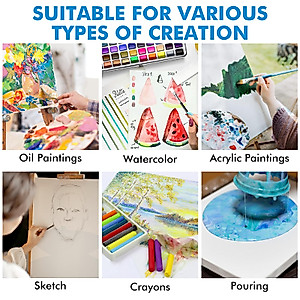 GOTIDEAL Stretched Canvas, Multi Pack 4x4", 5x7", 8x10",9x12", 11x14" Set of 10, Primed White - 100% Cotton Artist Canvas Boards for Painting, Acrylic Pouring, Oil Paint Dry & Wet Art Media