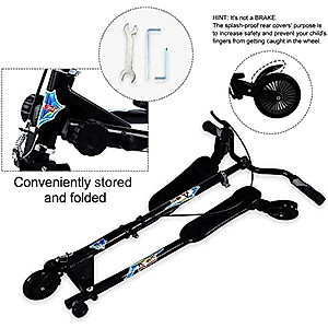 AODI Swing Wiggle Scooter, 3 Wheels Drifting Scooter with Adjustable Height/Folding Kick Scooter for Kids/Woman/Men Age 6+ Years Old