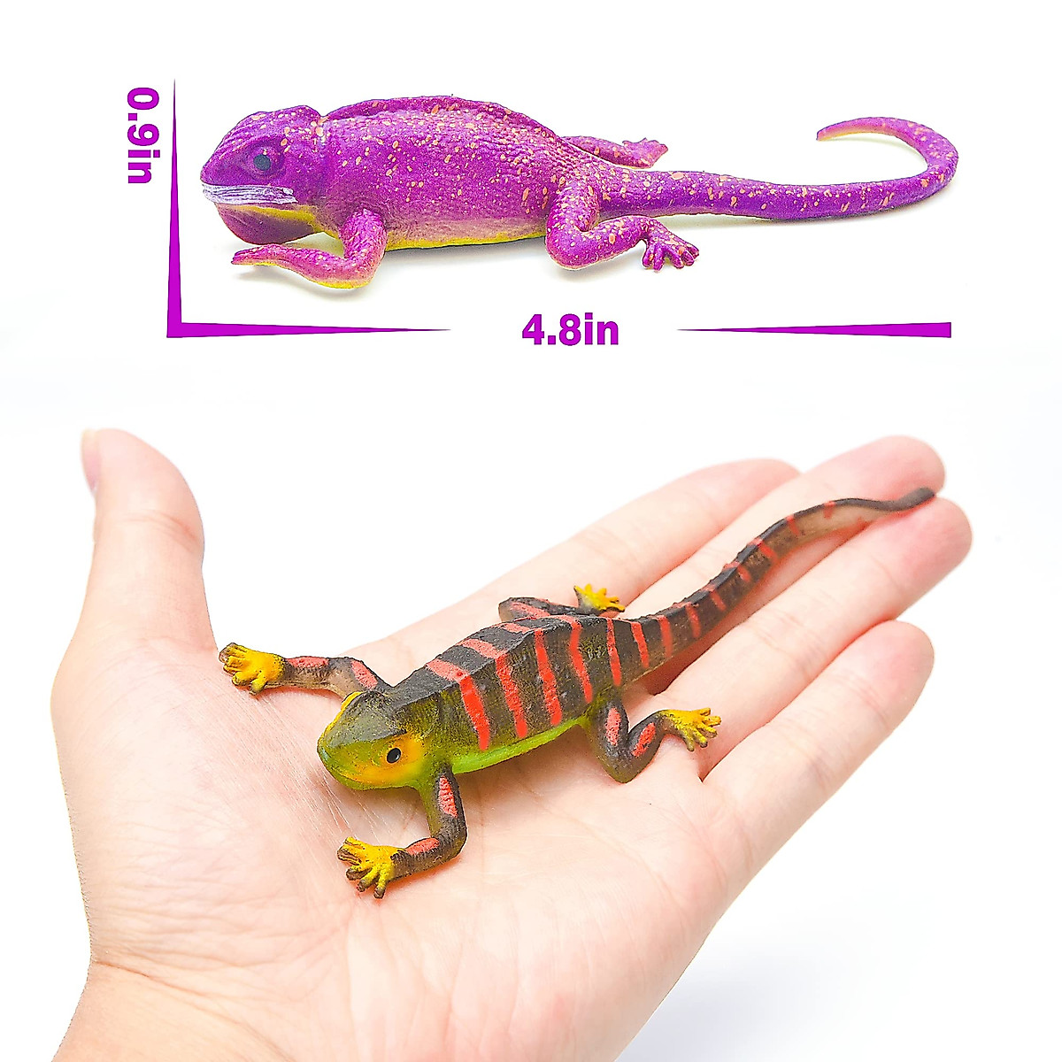 YiliUsAnwU 10 PCS Lizard Water Toys,Color Changing Chameleon Toys,Stretchy Animal Toys,for 3 Years and up,for Goodie Bag Fillers,Classroom Rewards,Kids Easter Basket