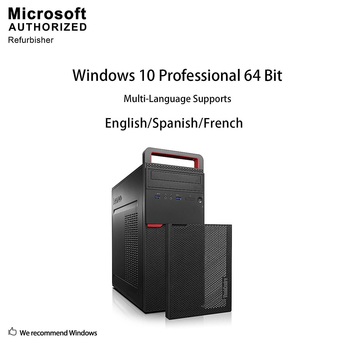 Lenovo ThinkCentre Tower Desktop PC Computer Workstation, Intel Quad Core i5-6400 up to 3.3GHz, 16G DDR4, 512G SSD, DVD, USB 3.0, VGA, DP, Mouse, Keyboard, Windows 10 Pro 64 Bit (Renewed)