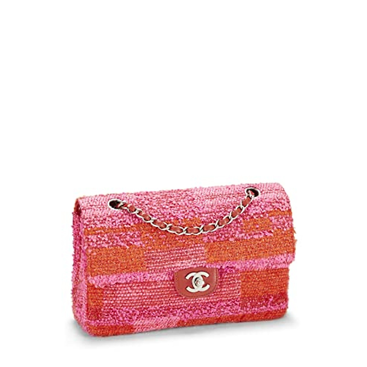 Chanel, Pre-Loved Multicolor Tweed Half Flap Medium, Multi