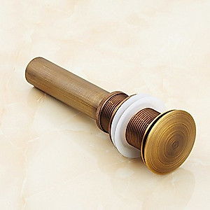 Bathroom Sink Drain, Vessel Sink Pop Up Drain with Detachable Basket Stopper,Sink Drain Assembly Without Overflow Brushed Bronse, Anti-Explosion and Anti-Clogging Drain Strainer