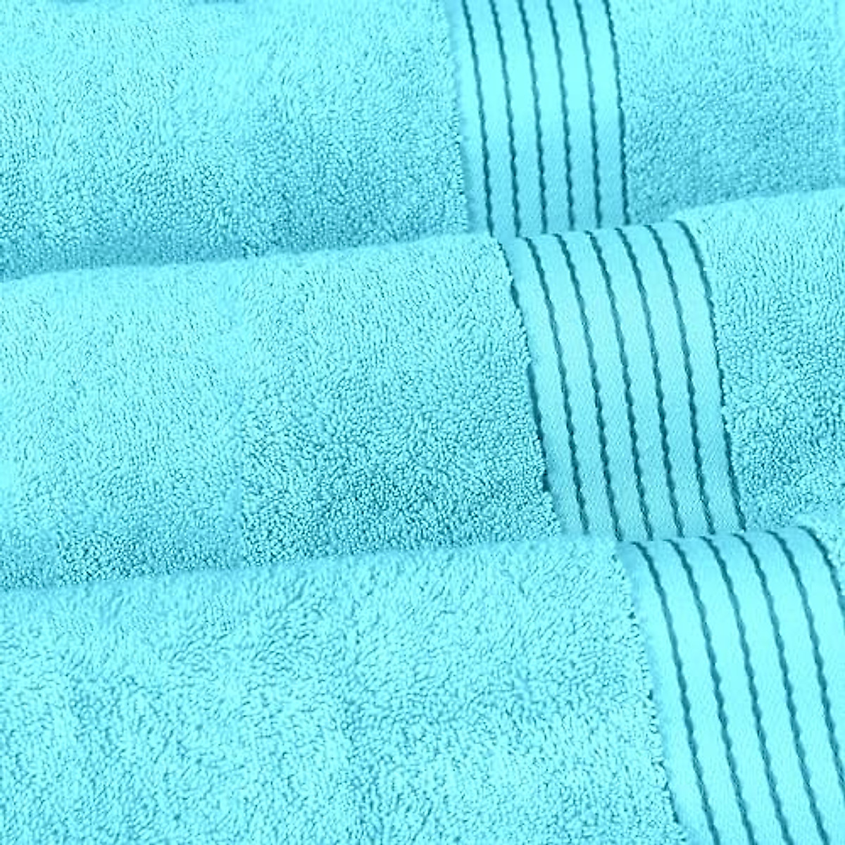 Elegant Comfort Premium Cotton 6-Piece Towel Set, includes 2 Washcloths, 2 Hand Towels and 2 Bath Towels, 100% Turkish Cotton - Highly Absorbent and Super Soft Towels for Bathroom, Aqua