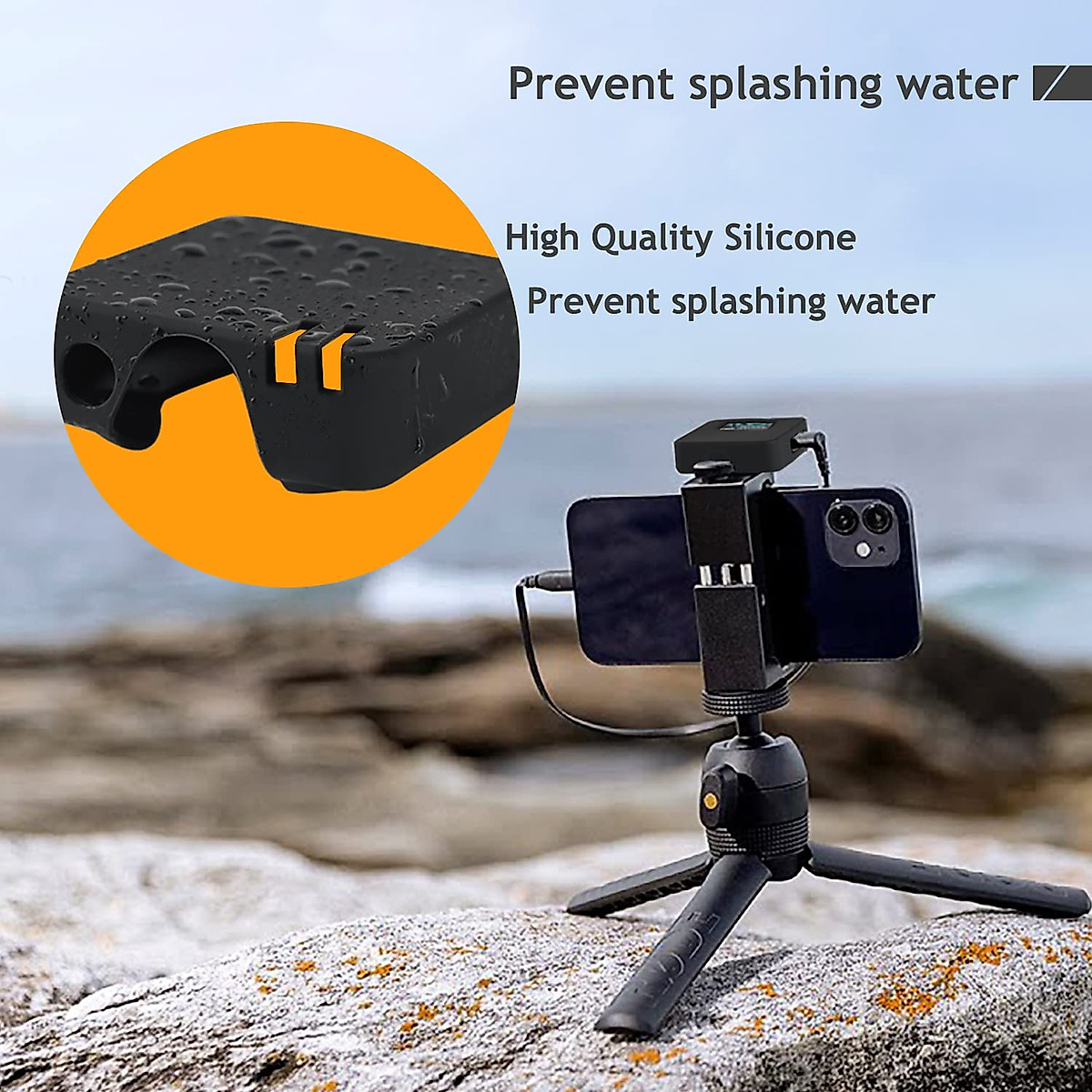 Silicone Protect Case for RODE Wireless GO I II Microphone, Mic Silicone Case Cover for RODE Wireless GO 1 & 2 Accessories Microphone System (Black)