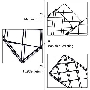 YARNOW Garden Trellis Plant Support for Climbing Foldable Vines and Flowers Stands Metal Wire Lattices Grid Panels for Ivy Rose Grape Cucumber Clematis Black