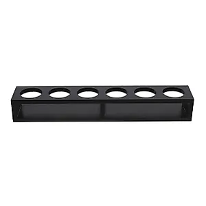 DOITOOL Black Shot Glass Holder Rack, Professional Wooden Holder for Tequila, 6 Thick Base Shot Serving Tray for Whiskey, Vodka, Tequila, Cocktail, Soju, Party, Bar, Nightclub