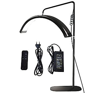 CJSGY Lash Light, LED Floor Lamp, Lash Light for Lash Extensions, Floor Lamp for Reading, Lash Lamp, Adjustable Standing Lamp with Remote, Eyelash Light, LED Half Moon Lash Light,Black