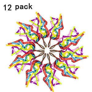 AIVIAI Rhythm Ribbon Dance Ribbons Rhythm Streamers for Baby Kids Party Supplies 12 PCS