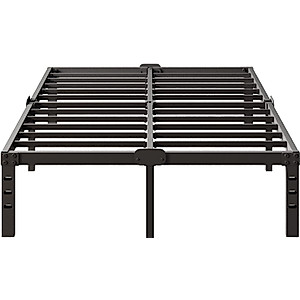 Kilyssa Full Size Bed Frame 16 Inch Black Heavy Duty Metal Platform/Maximum Storage/Mattress Foundation/Steel Slats Support/Noise Free/No Box Spring Needed