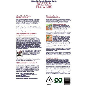 Coast of Maine Organic Natural Gardening Compost Potting Planting Soil Blend for Roses, Other Flowers, and Plants, 20 Quart Bag