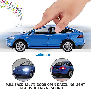 Diecast Toy Car Model X,Zinc Alloy Casting Pull Back Vehicles,1:32 Scale for 4 to 12 Years Old Toddlers Kids Toy Gift - with Lights and Music