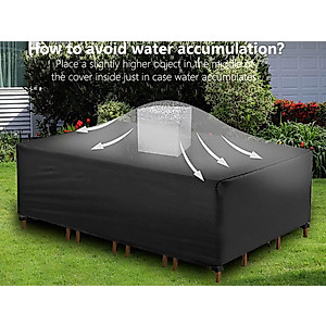 Patio Furniture Covers, Outdoor Table Covers Waterproof Rectangle, 600D Outdoor Furniture Covers, Wind Dust Proof Anti-UV Durable Patio Sectional Couch Cover 104"L x 88"W x 34"H / 260x220x85cm