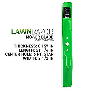 8TEN LawnRAZOR Mower Blade Set for Cub Cadet RZT MTD LT2000 42 Inch Deck 942-04308 742-04308 742-04312 (High-Lift)