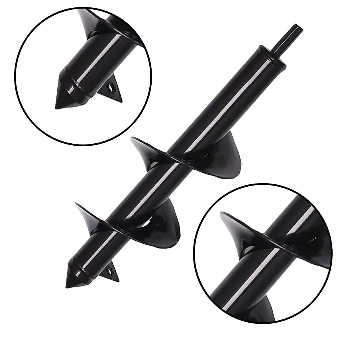Ljliudu 1.6X8.7 &4 x 12 inch Auger Drill Bit fot Planting, Garden Plant Auger for 3/8 inch Hex Drive Drill, Black