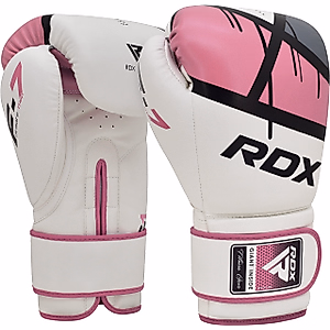 RDX Women Boxing Gloves for Training Muay Thai Maya Hide Leather Ladies Mitts for Fighting, Kickboxing, Sparring EGO Glove for Punch Bag, Focus Pads and Double End Ball Punching