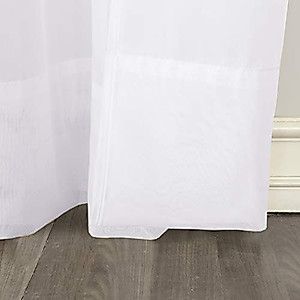 No. 918 Emily Sheer Voile Rod Pocket Curtain Panel, 59" x 84", White , 1 Panel