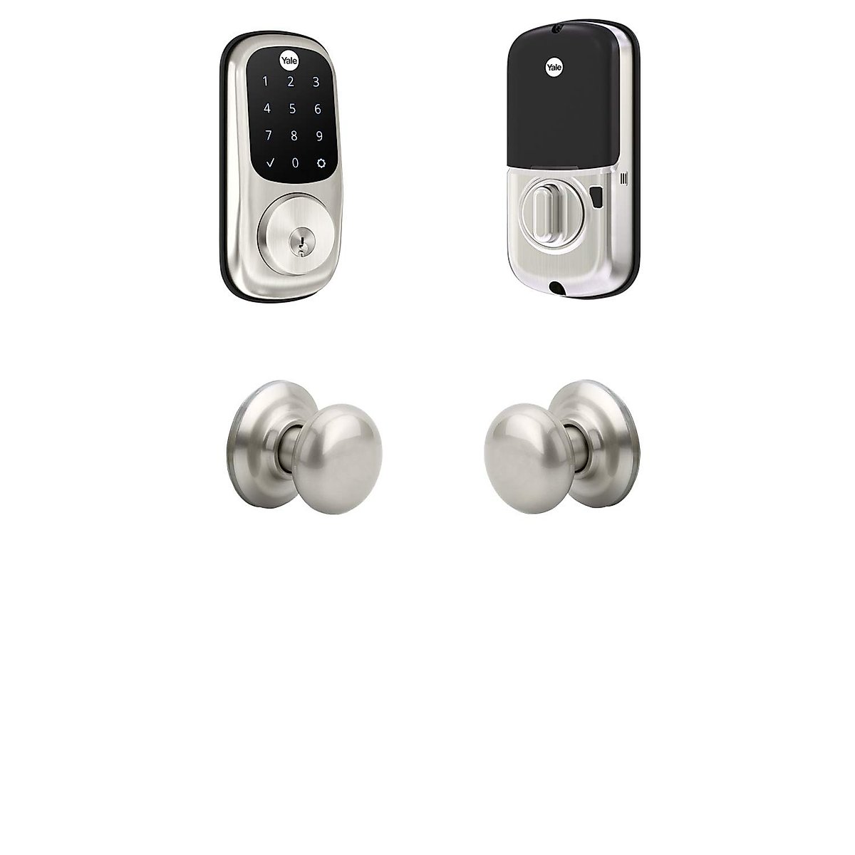 Yale Assure Touchscreen with Z-Wave with Cambridge Knob - Works with Ring Alarm, Samsung Smartthings, Wink, ADT and More