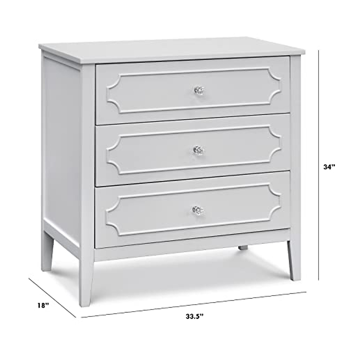 DaVinci Chloe Regency 3-Drawer Dresser In Fog Grey