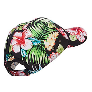 Low Profile Cotton Floral Cap - Black OSFM