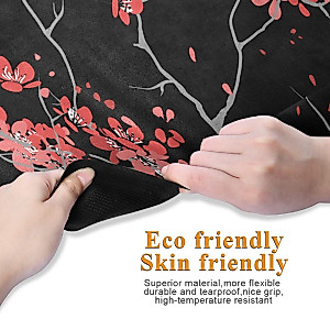 ALAZA Cherry Blossom Sakura Flower Floral Nonslip Yoga Mat Towel with Grip Dots for Women Men