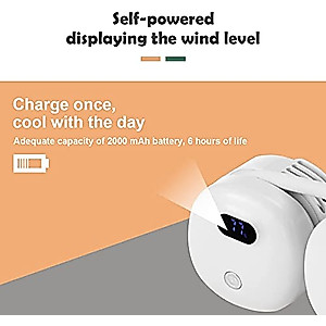 Genround Changeable Neck Fan, Portable Hanging Neck Fan Neck Air Conditioner Pocket Sized Hands Free With Display for GYM Camping Hiking Outdoor Travel