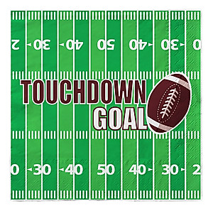 Football Party Supplies Kit - Serve 25, Includes Dinner & Dessert Plates, Napkins, Cups, Tablecloth - Perfect for Football Birthday & Gameday Tailgate Parties