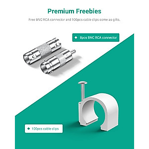 ANNKE 4 Pack 30M/100ft All-in-One Video Power Cables, BNC Extension Surveillance Camera Cables for CCTV Security DVR System Installation, Free 8 x BNC Connectors and 100pcs Cable Clips Included